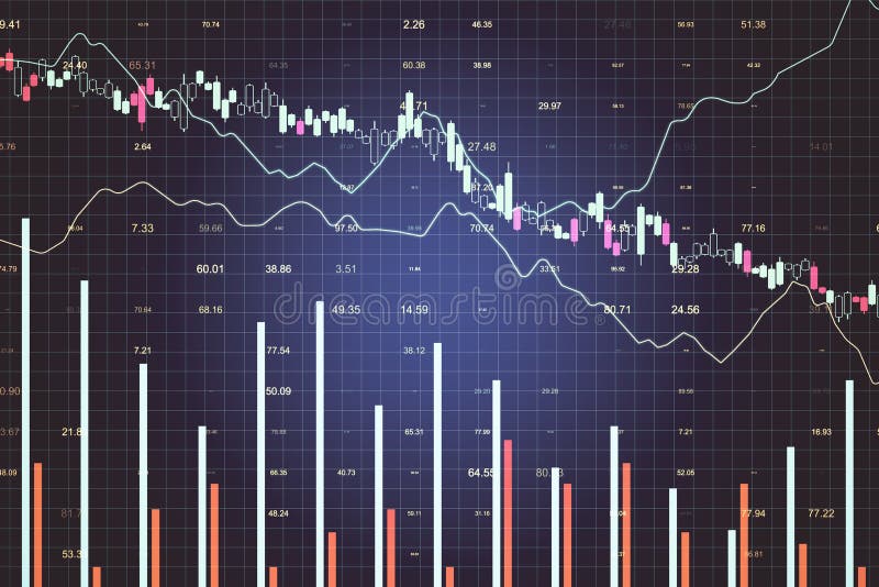Creative Dark Forex Chart Backdrop with Candlestick Graph Stock ...