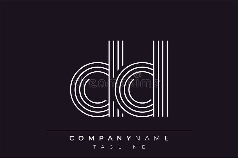 Creative DD Lines Letter Logo Design Stock Vector - Illustration of ...