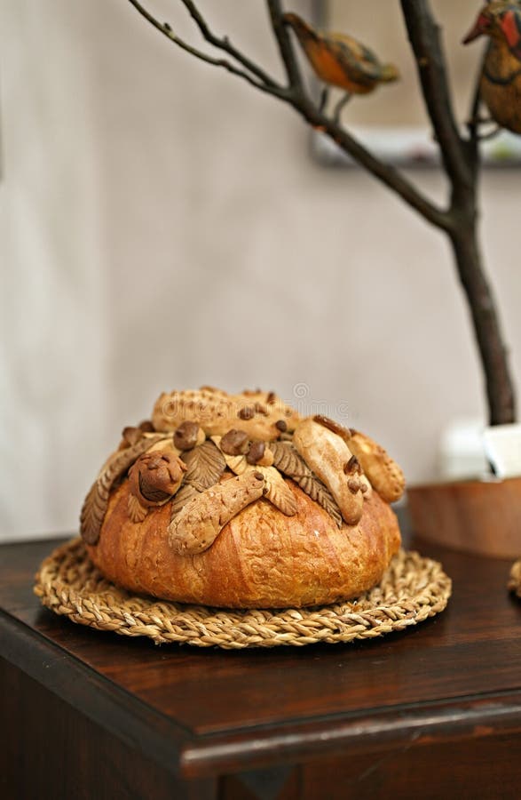 Creative Decorated Fresh Baking Bread Stock Photo - Image of crust ...