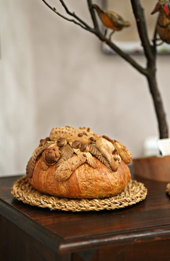 Creative Decorated Fresh Baking Bread Stock Photo - Image of crust ...