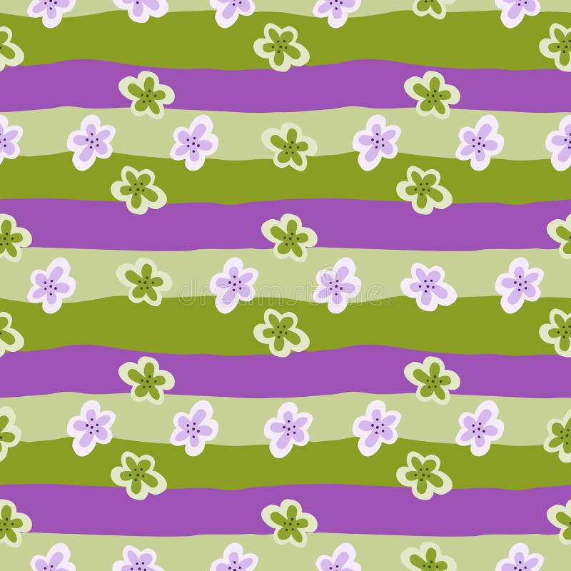 Creative Decorative Flowers Seamless Pattern. Simple Stylized Flower ...