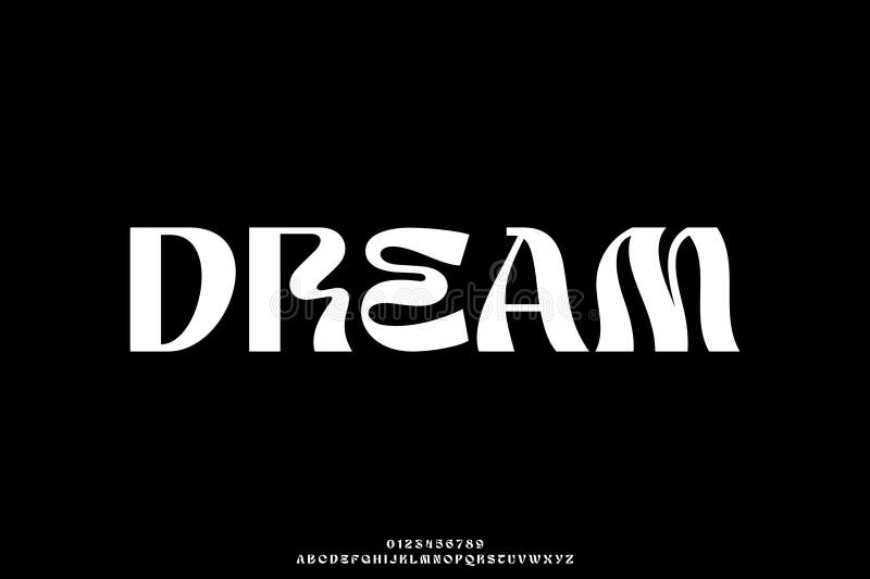 Creative Decorative Flowing Sans Serif Alphabet Display Font Vector ...