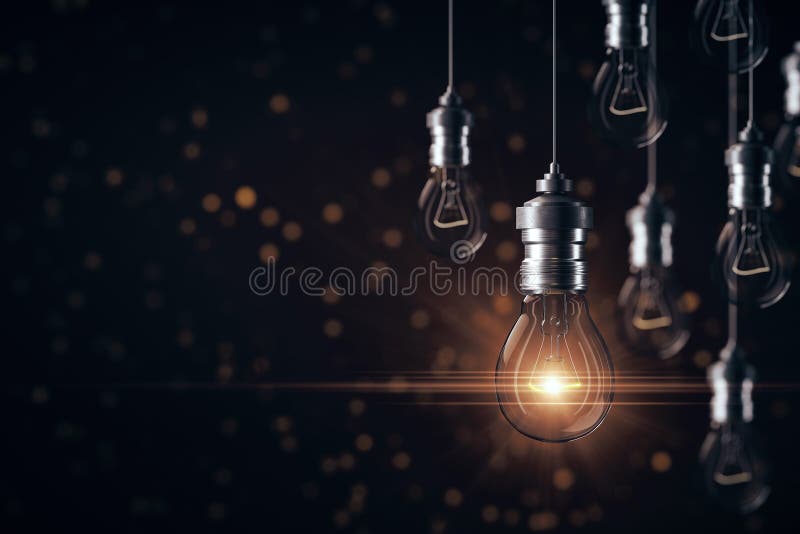 Creative Decorative Light Bulb and Many Light Bulbs Stock Illustration ...