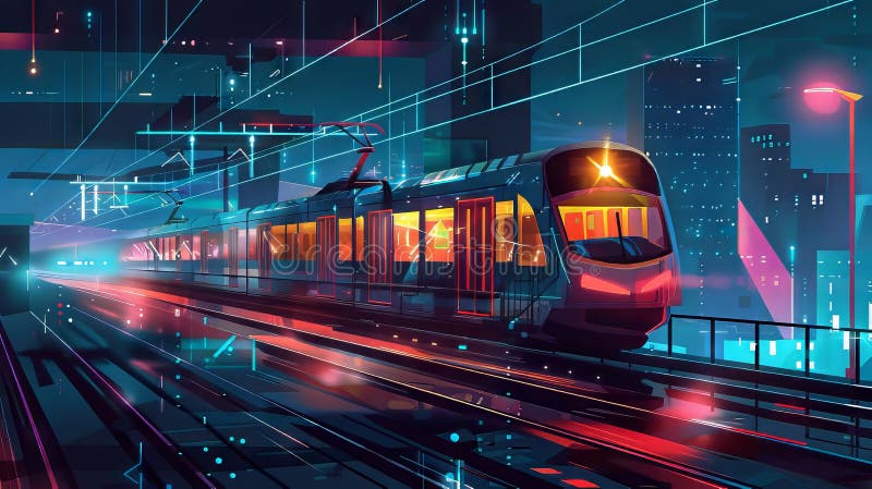 Creative Depiction of AI Algorithms Optimizing Public Transportation ... Creative Depiction of AI Algorithms Optimizing Public Transportation ...
