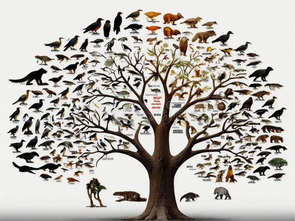 Creative Depiction of Charles Darwin S Tree of Evolution Stock ...