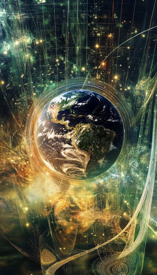 A Creative Depiction of Earth in a Captivating Space Time Warp Grid ...