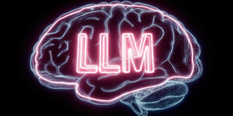 Creative Depiction of a Glowing Brain Illustrating the Concept of Large ...