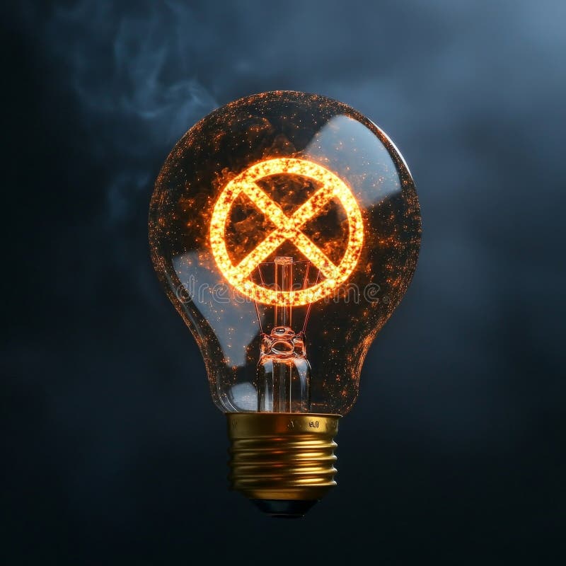 Lightbulb with Magical Sparks Inside Representing New Ideas and ...