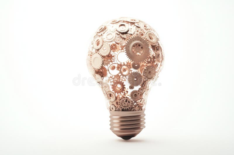 Gear-Powered Lightbulb Epiphany Stock Illustration - Illustration of ...
