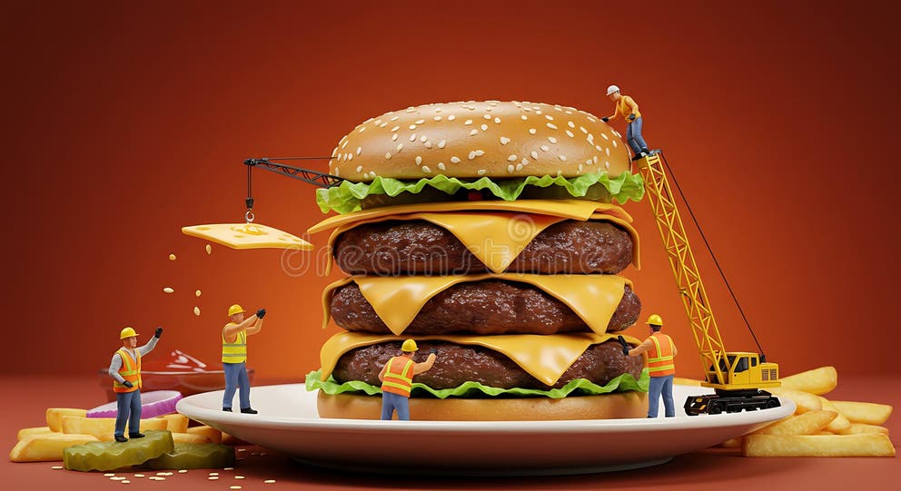 Creative Depiction of Miniature Construction Workers Assembling a ...