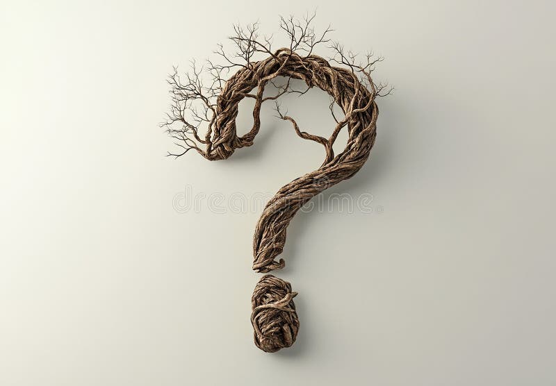 Creative Depiction of a Question Mark Made of Branches and Vines ...