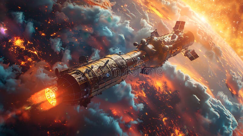 Creative Depiction Space Exploration Featuring Stock Illustration ...