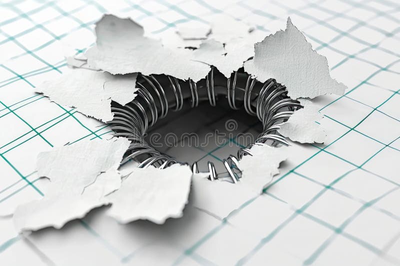 A Creative Depiction of Torn Spiral-bound Paper, Highlighting Its ...