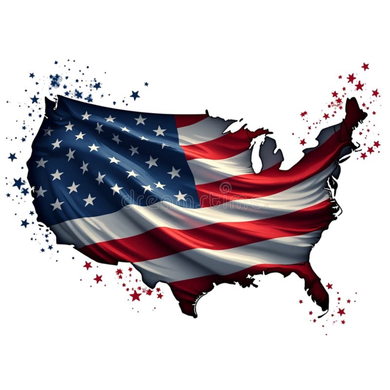 A Creative Depiction of the United States Map with the American Flag ...