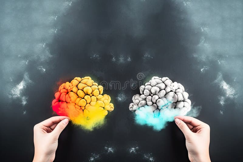 Creative Depression Concept Emotion Psychology Cloud Colorful Dark ...