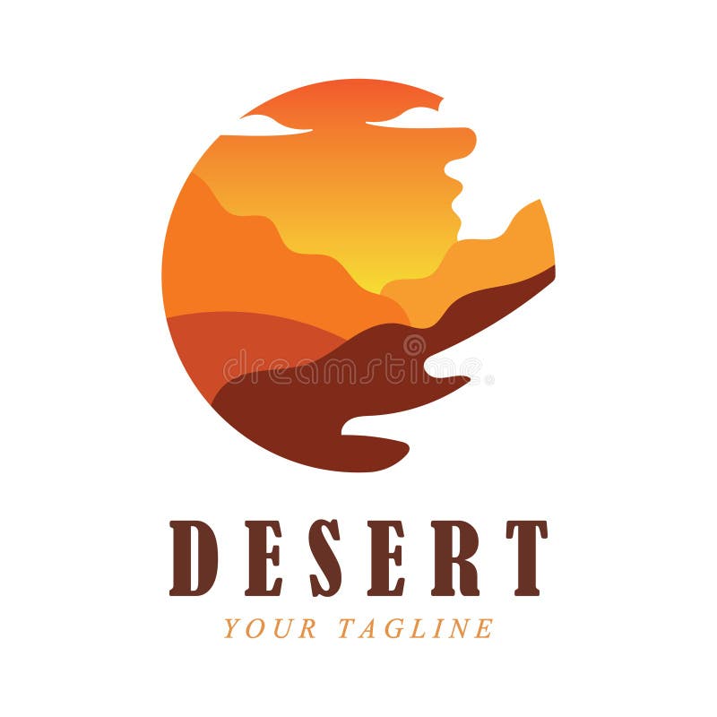 Creative Desert Logo with Slogan Template Stock Vector - Illustration ...