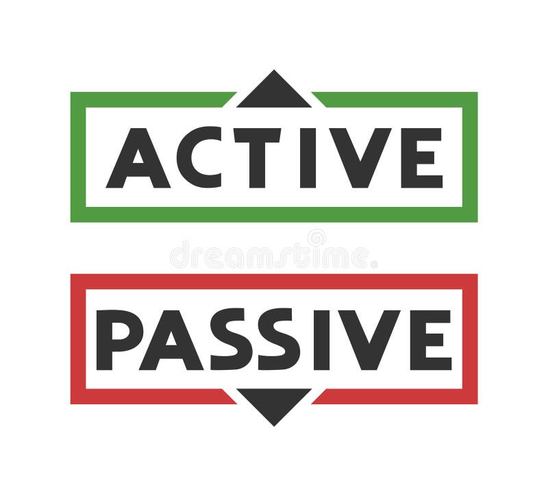 Active And Passive - Signpost With Two Arrows, Cartoon Character Stock ...