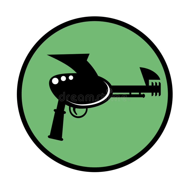 Alien blaster icon stock vector. Illustration of style - 138080915