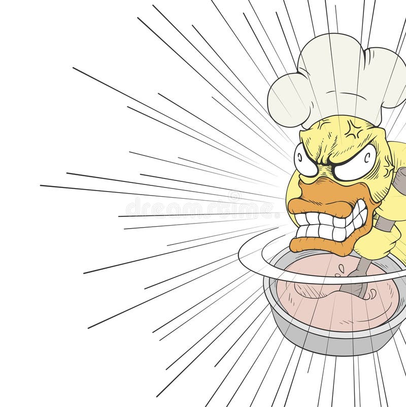 Angry duck cooking stock vector. Illustration of vector - 298423009