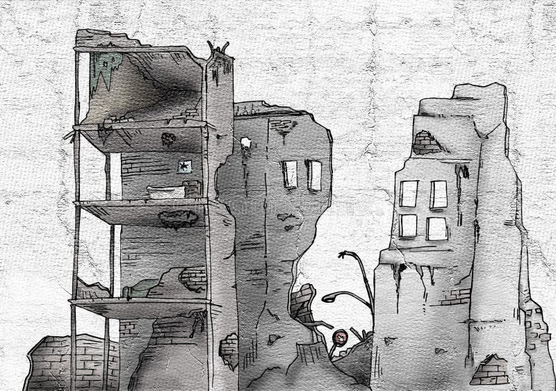 Ruins building stock vector. Illustration of sketch, plan - 67768547