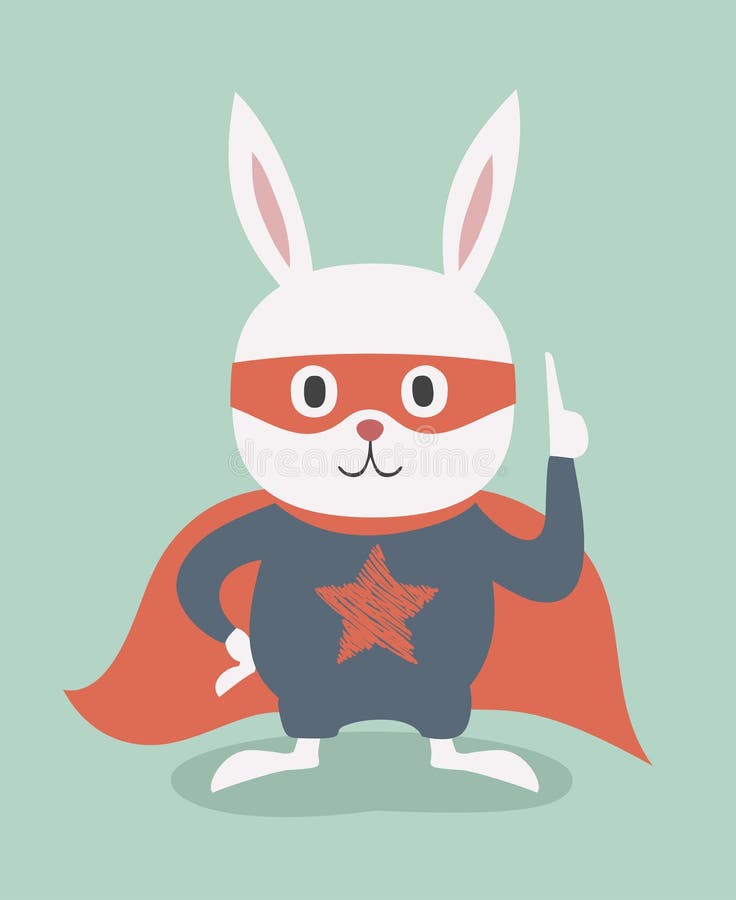Hero rabbit illustration stock vector. Illustration of hero - 58659668