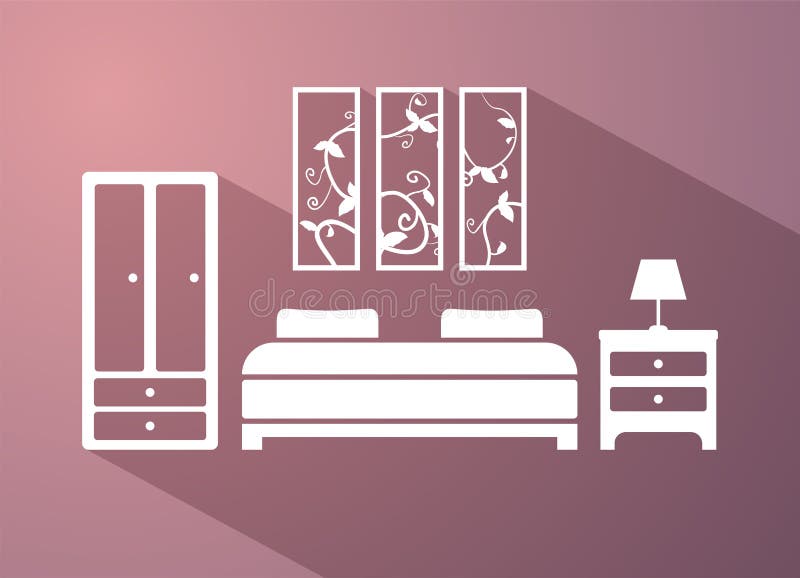 Bedroom icon design stock vector. Illustration of isolated - 126140926