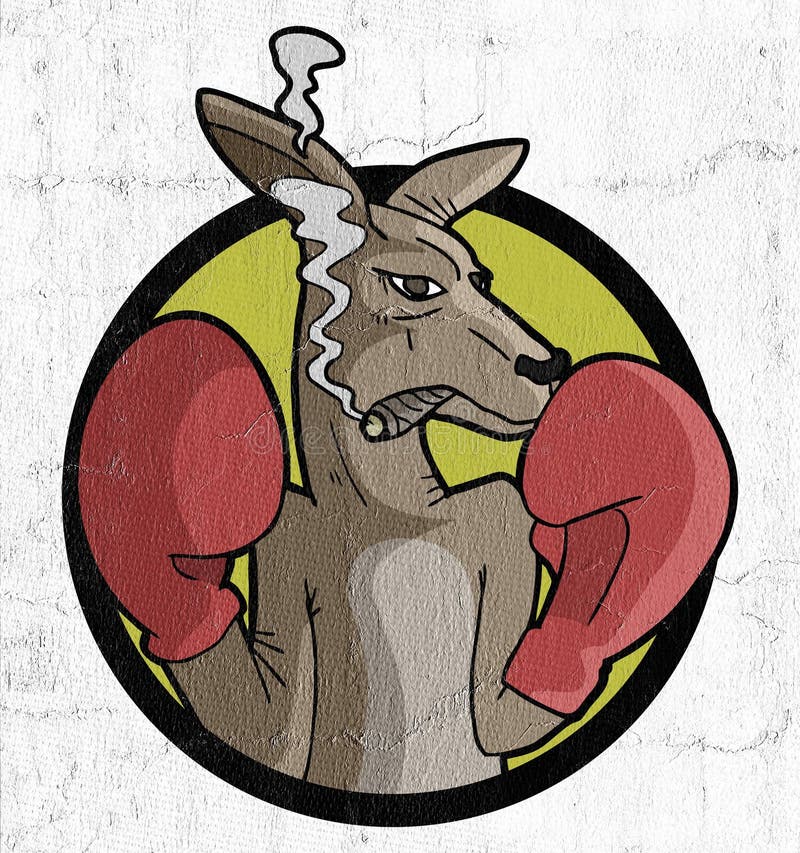Boxing kangaroo stock illustration. Illustration of drawing - 109678682