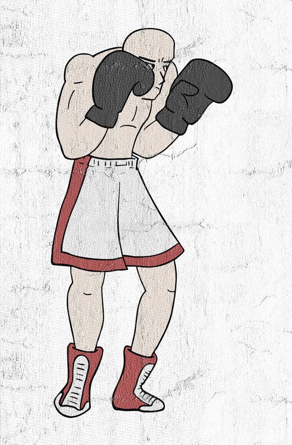 Boxer man draw stock vector. Illustration of glove, design - 160150406