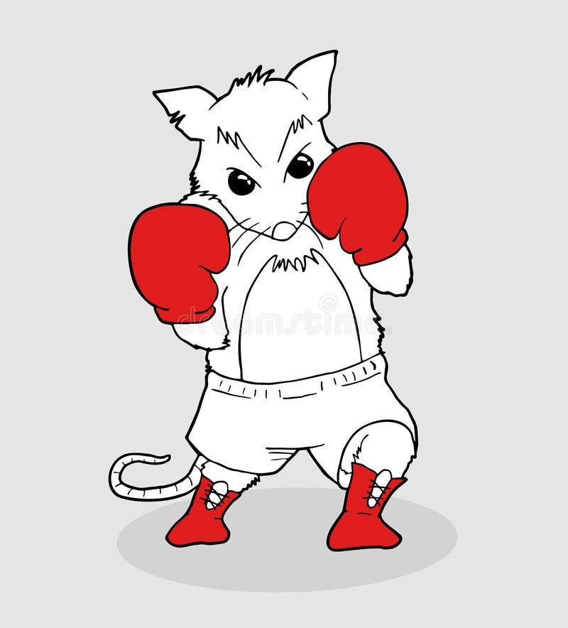 Design of boxing rat draw stock vector. Illustration of athletic ...