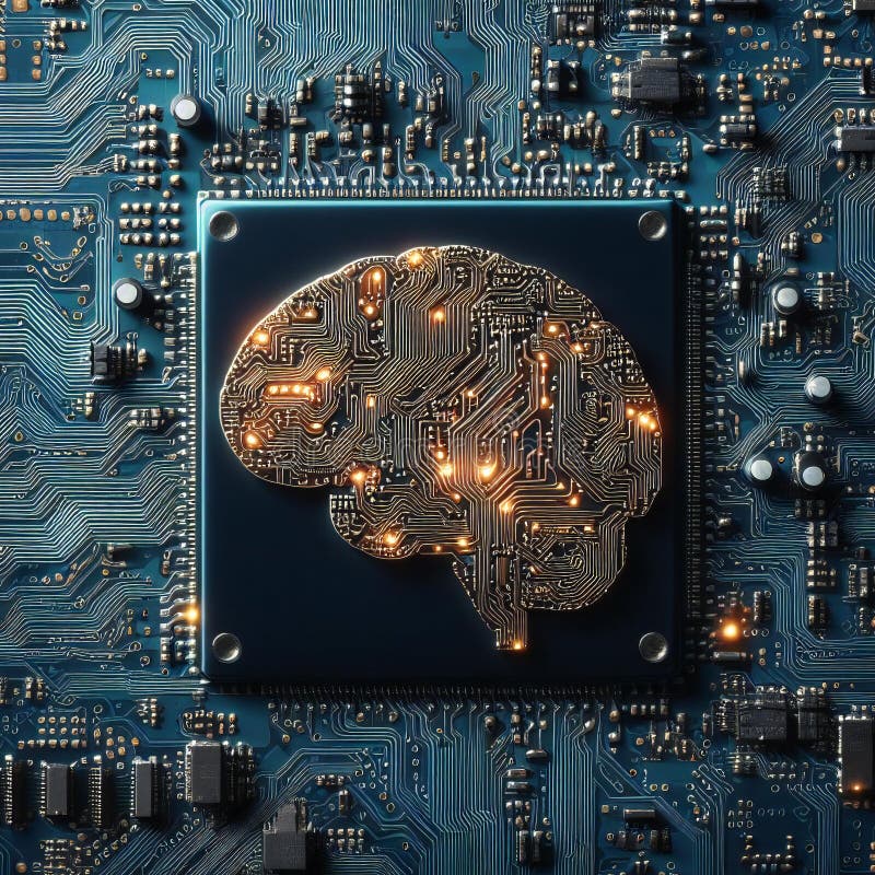 Creative Design of Brain on Motherboard Circuit Progress Futuristic ...