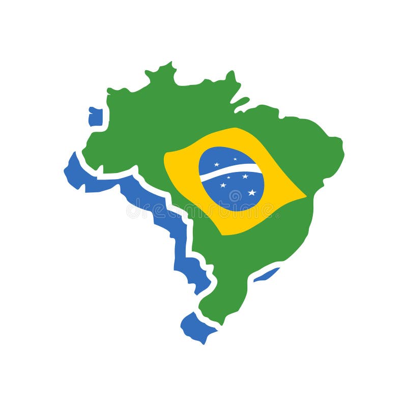 Brazil map icon stock vector. Illustration of flag, cartography - 117072381