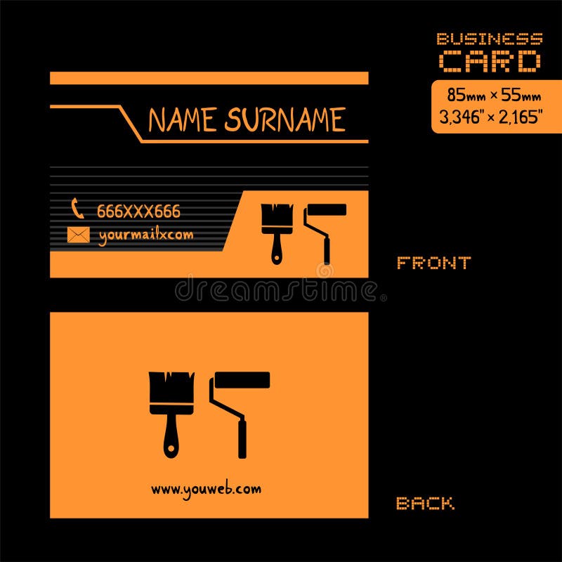 Business Card for Painter Worker Stock Vector - Illustration of ...