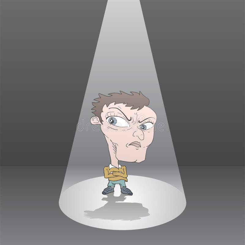 Cartoon man in focus light stock vector. Illustration of shadow - 99090604