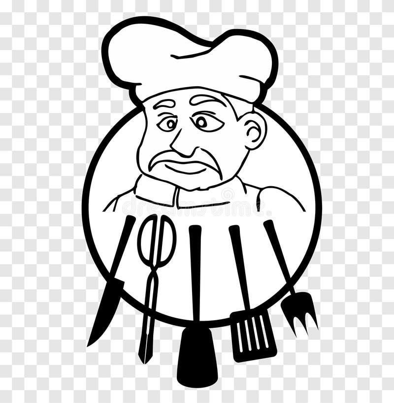 Chef man draw stock vector. Illustration of chef, worker - 240482201