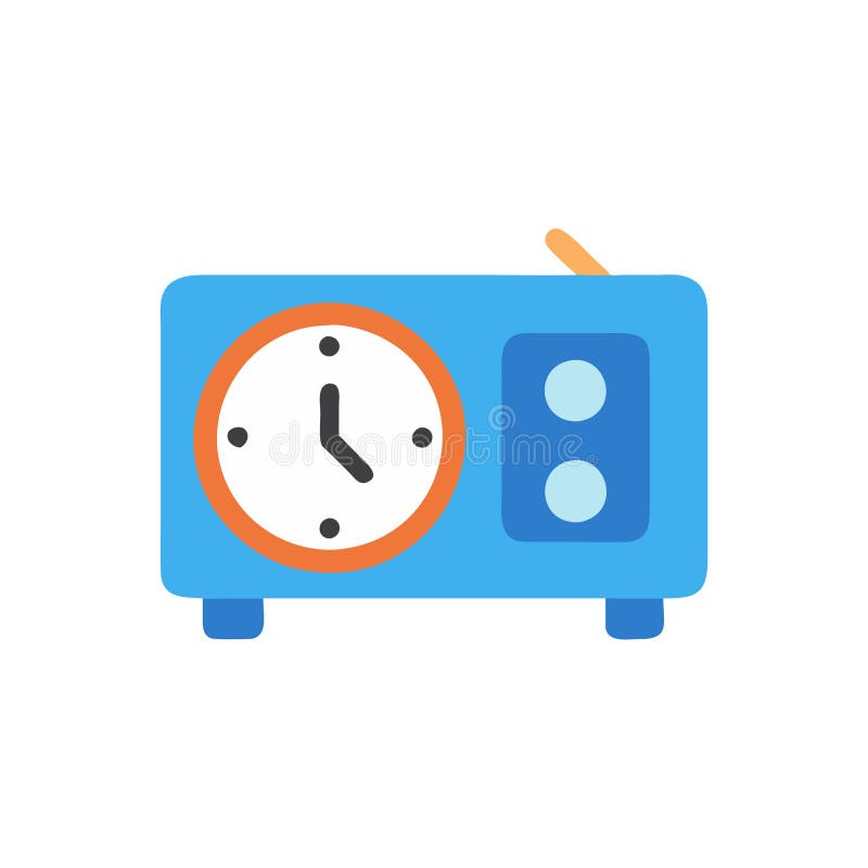 Creative Clock Radio Design Icon Stock Photo - Illustration of machine ...