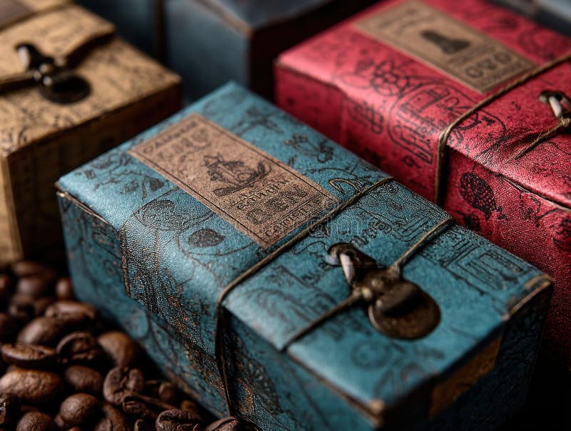 A Creative Design of a Coffee Box Packaging that Stands Out Stock Image ...