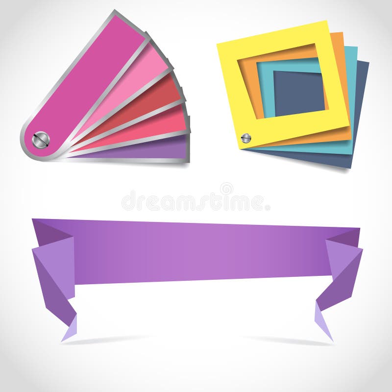 Creative Design Color Scheme Palettes and Folded P Stock Vector ...