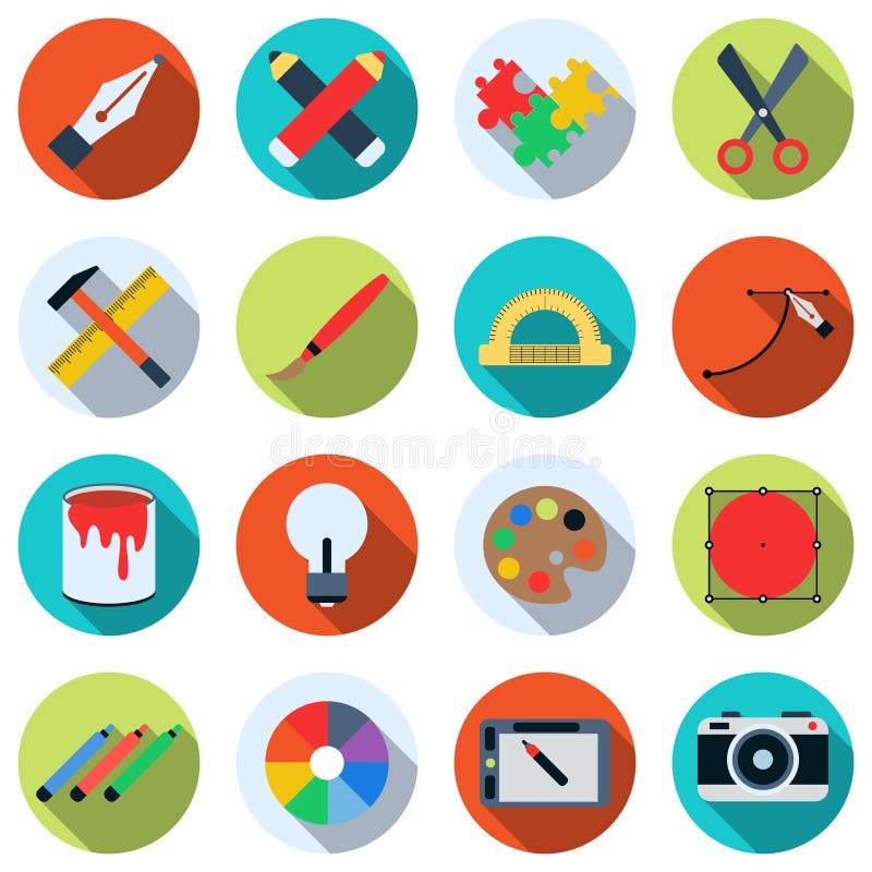 Creative Design Colorful Vector Icons Stock Vector - Illustration of ...