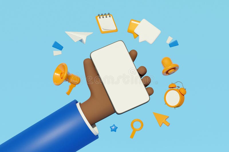 Creative Design Composition Collage 3d Illustration Smartphone ...