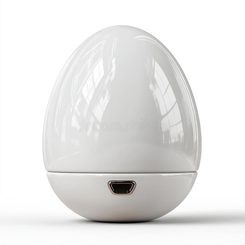 Creative Design of a Computer Egg Shaped Gadget Isolated on White ...