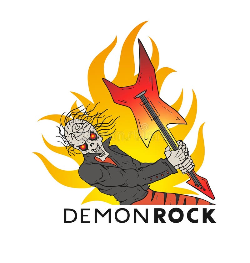 Crazy Rocker and Demon Rock Message Stock Vector - Illustration of ...