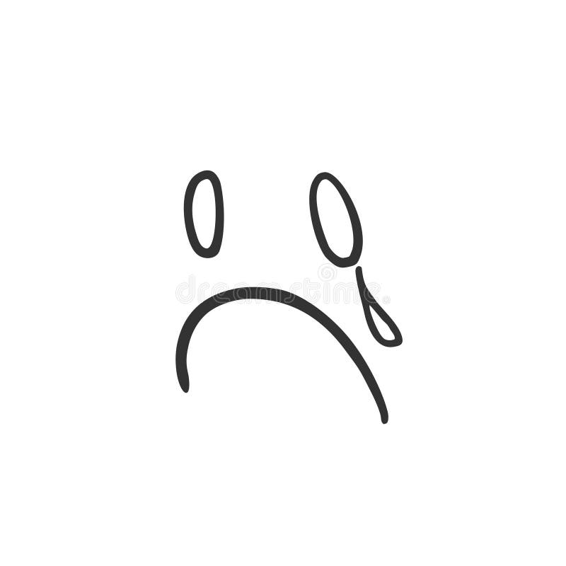 Cry expression draw stock vector. Illustration of head - 120599521