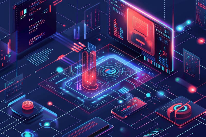 Creative Design with Cybersecurity Themes for a Poster. Stock ...