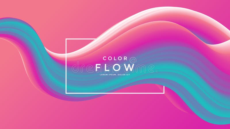 Creative Design 3d Flow Shape. Liquid Wave Blue Stock Vector ...