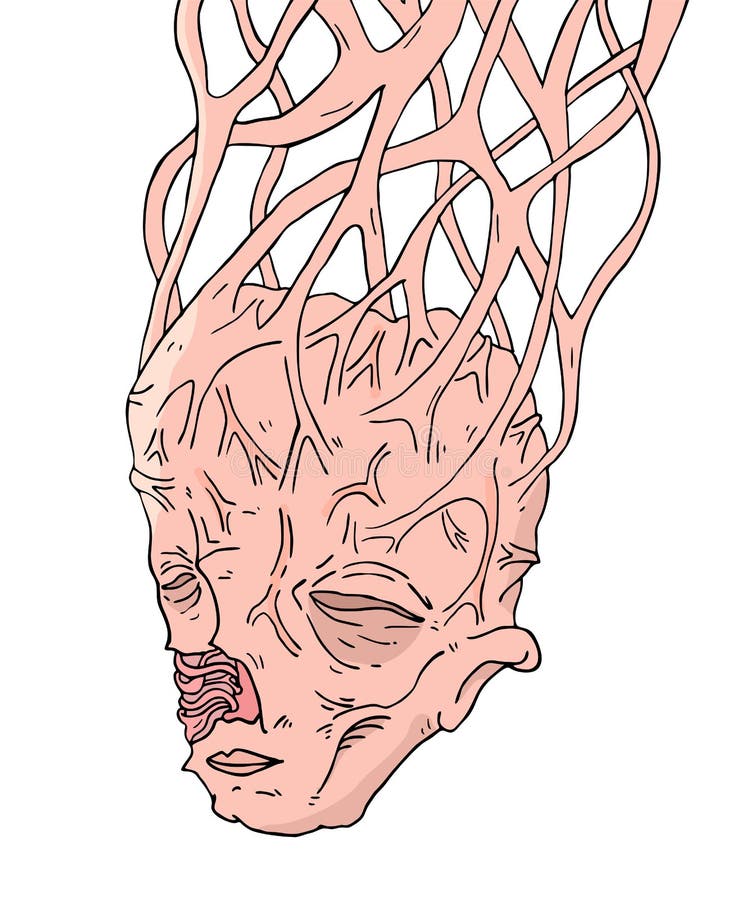 Deformity mutant head stock vector. Illustration of scary - 124358818