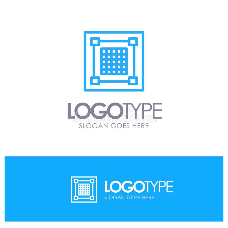 Creative, Design, Designer, Graphic, Grid Blue Outline Logo Place for ...