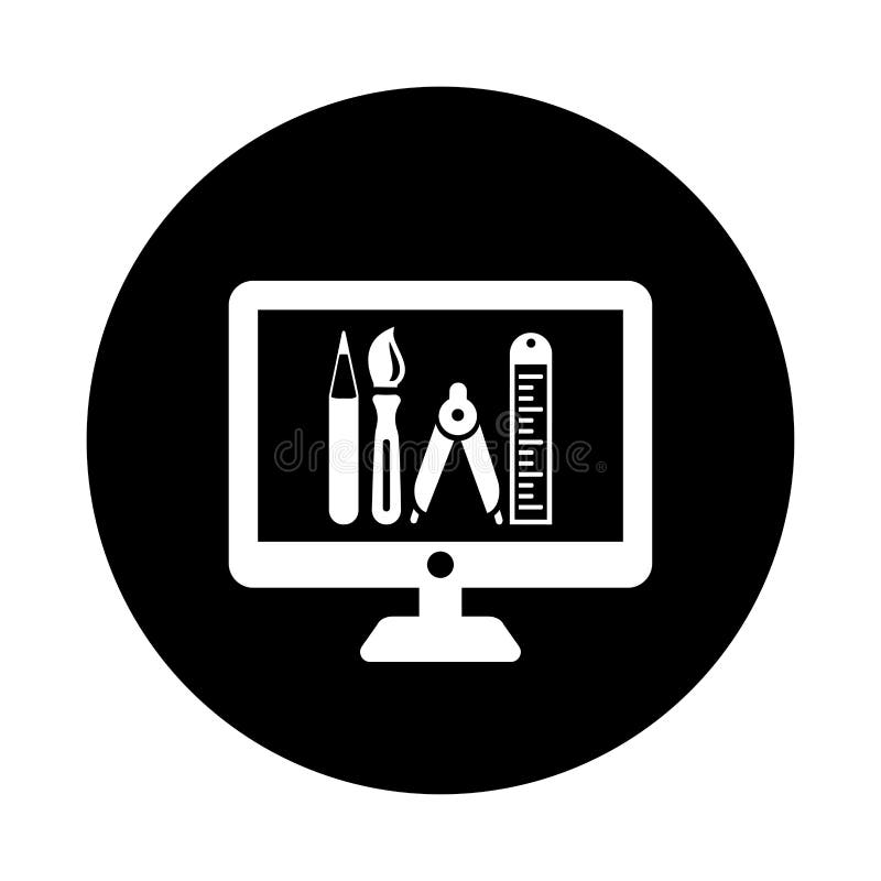 Creative, Design, Designing Icon. Rounded Black Vector Design Stock ...