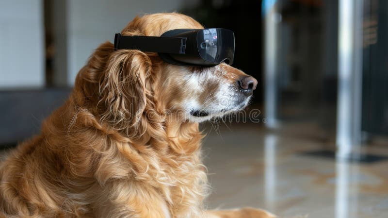 Creative Design of Dog in Vr Glasses with Space for Text or Graphics ...