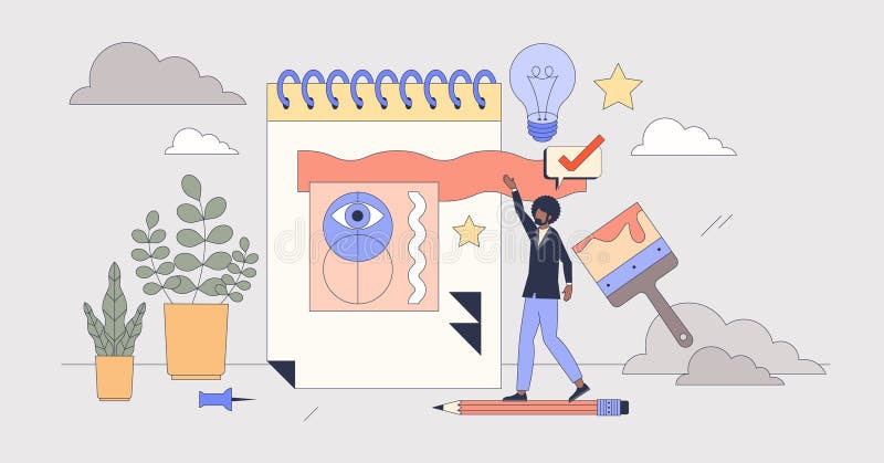 Creative Design Drawing for Visual Project Tiny Person Neubrutalism ...