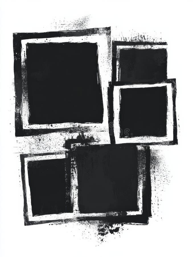 Creative Design Elements Featuring Black Rough Edge Rectangles for ...